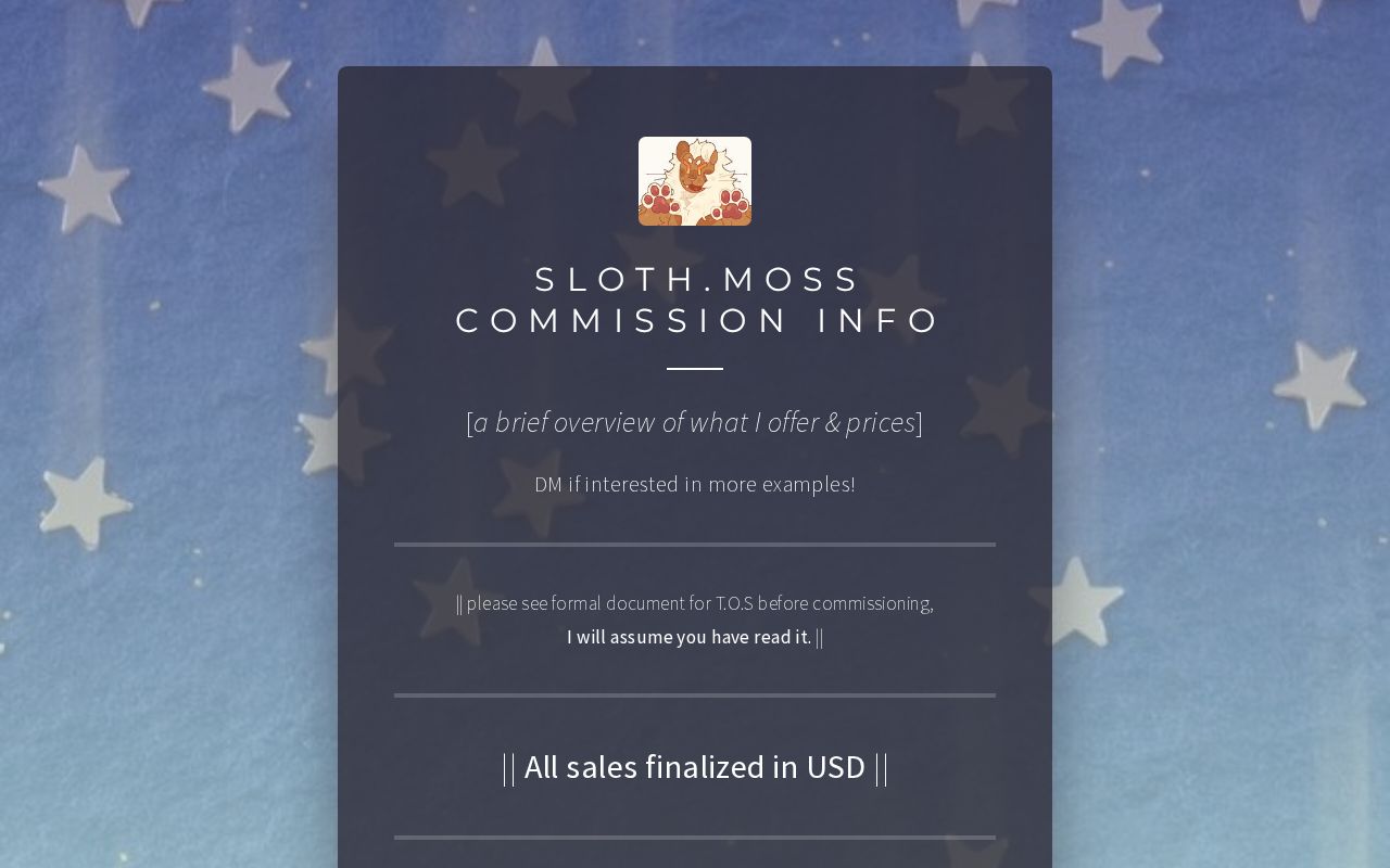 sloth.moss commission info